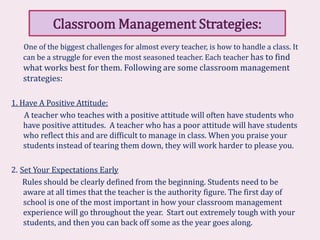 Teacher and classroom management | PPTX