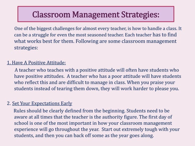 Teacher and classroom management | PPTX