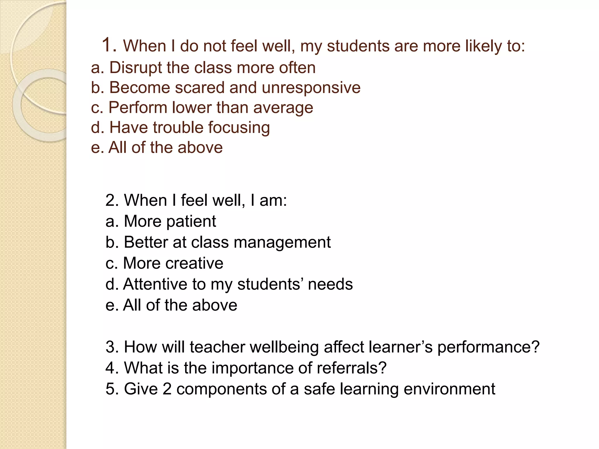 Teacher and Learner Well being in competence based learning | PPT ...