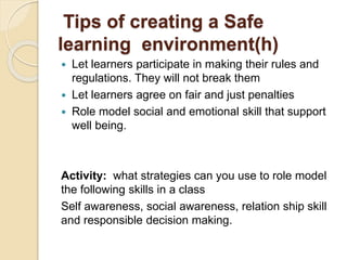 Teacher and Learner Well being in competence based learning | PPTX