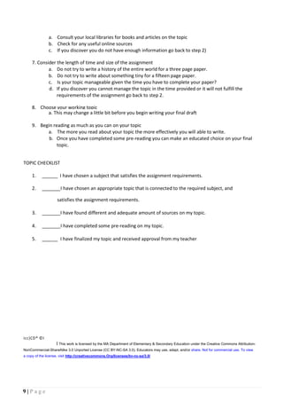 Teacher and Student guide for writing research papers | DOCX
