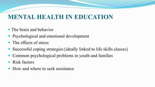 Teacher and student mental health | PPTX