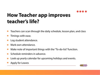 Teacher App- Class Schedule & Attendance Management App | PPT