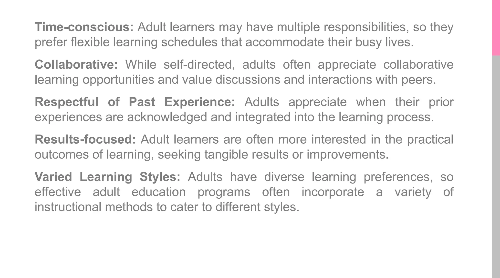 TEACHER AS AN ADULT LEARNER - ANIE KURIYAN | PPT