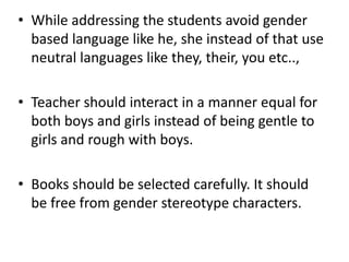 Teacher as an agent of Change - Gender Equality | PPTX