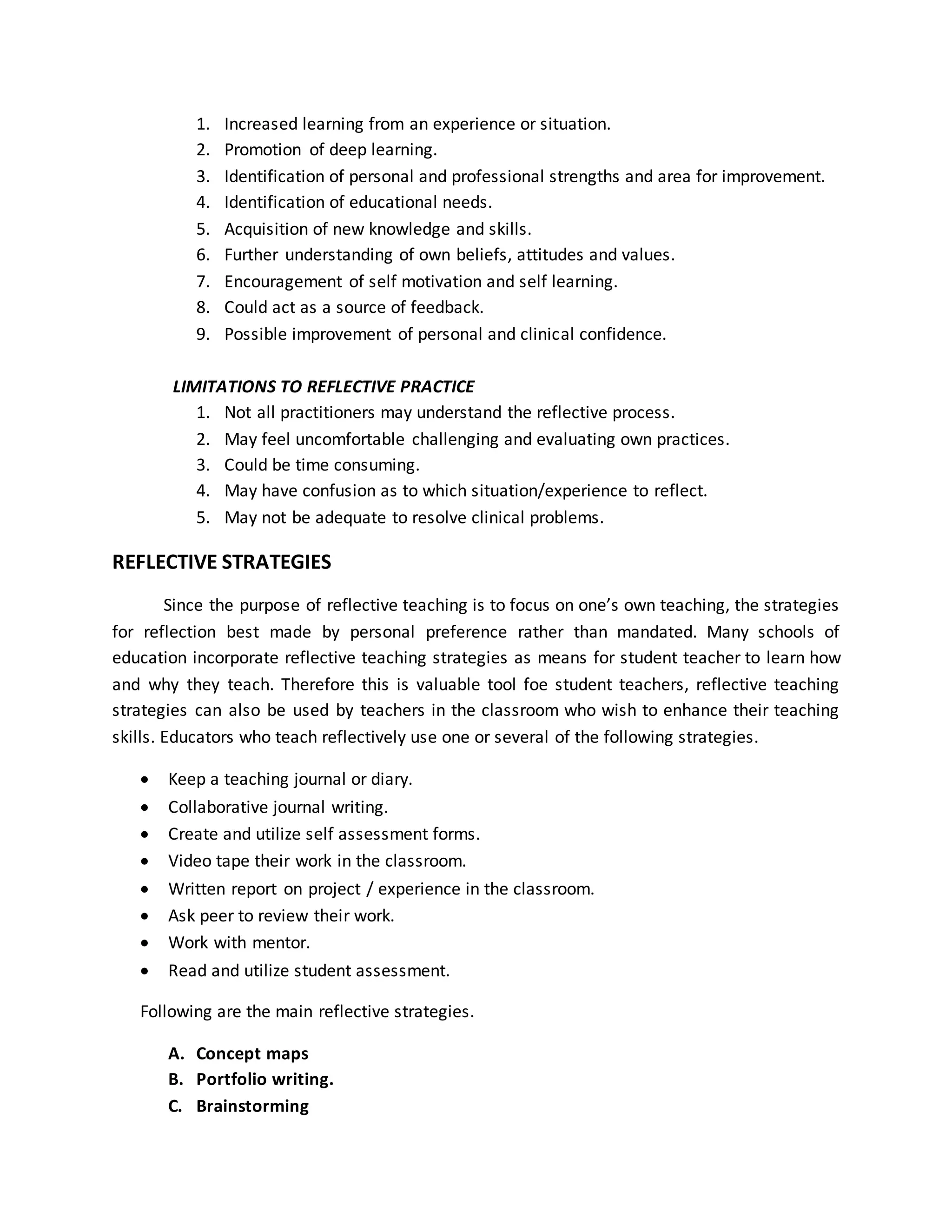 Teacher as a reflective practitioner | DOCX