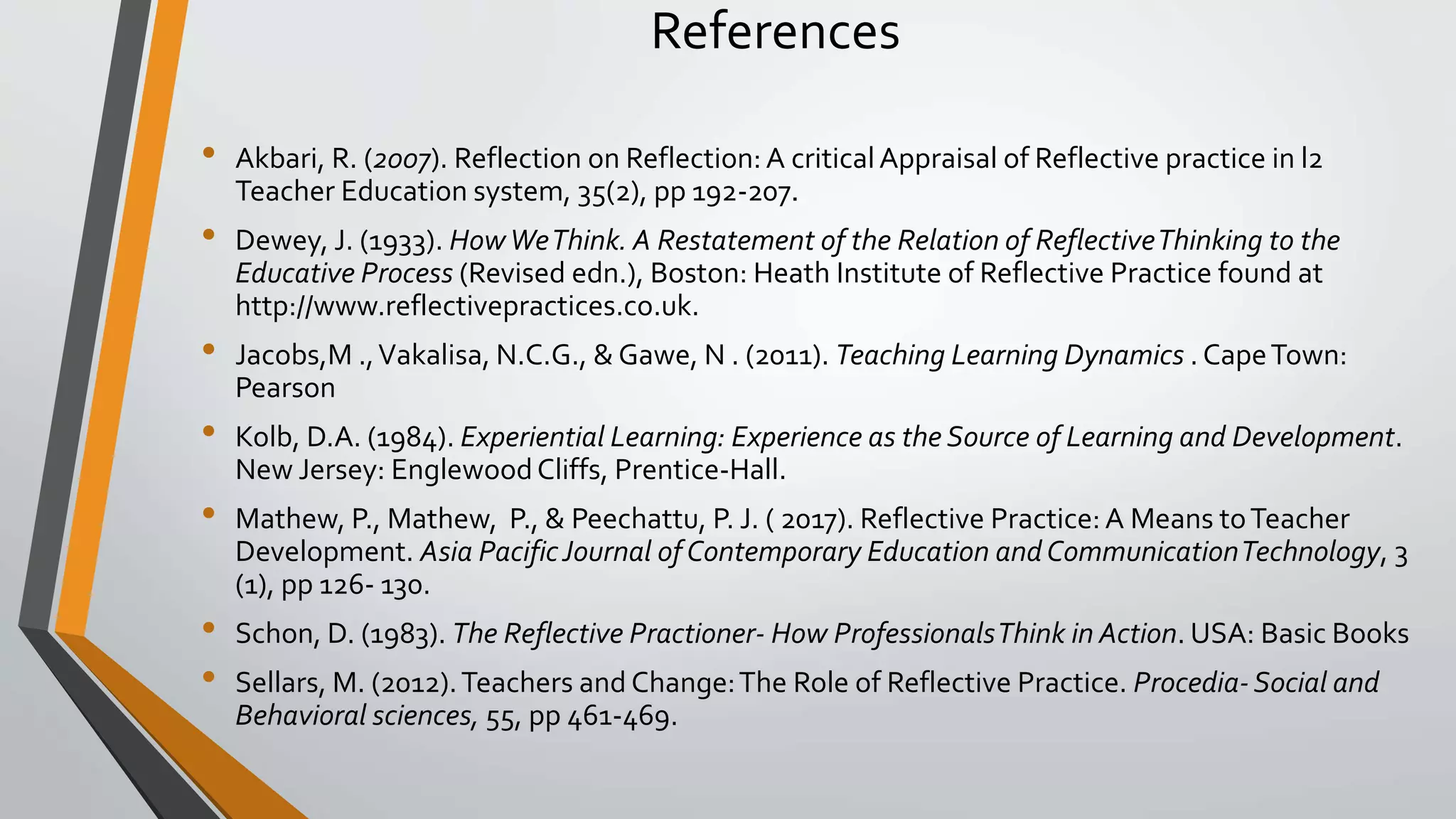 Teacher as a reflective practitioner | PPTX