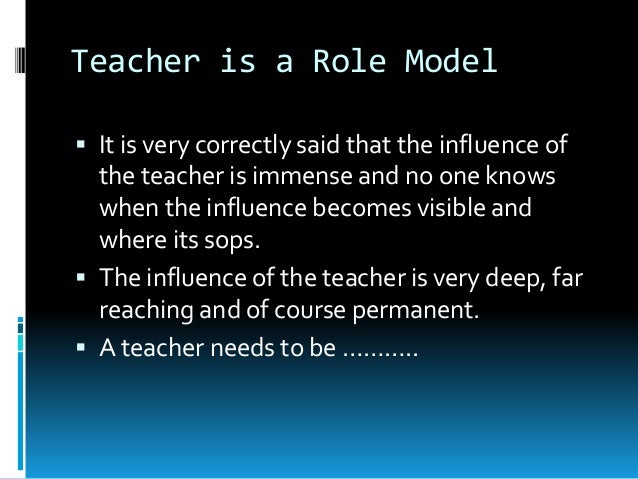 Teacher As A Role Model