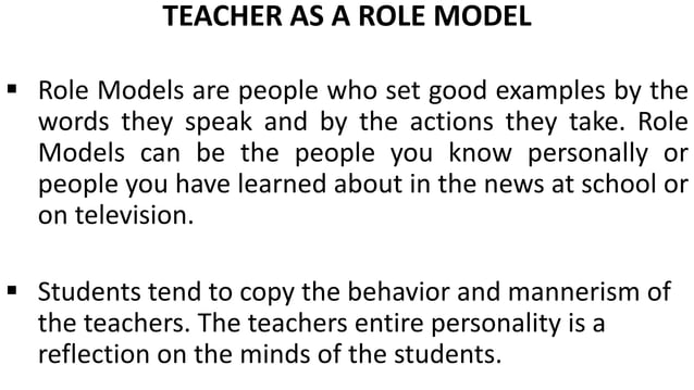 Teacher as a role model | PPTX