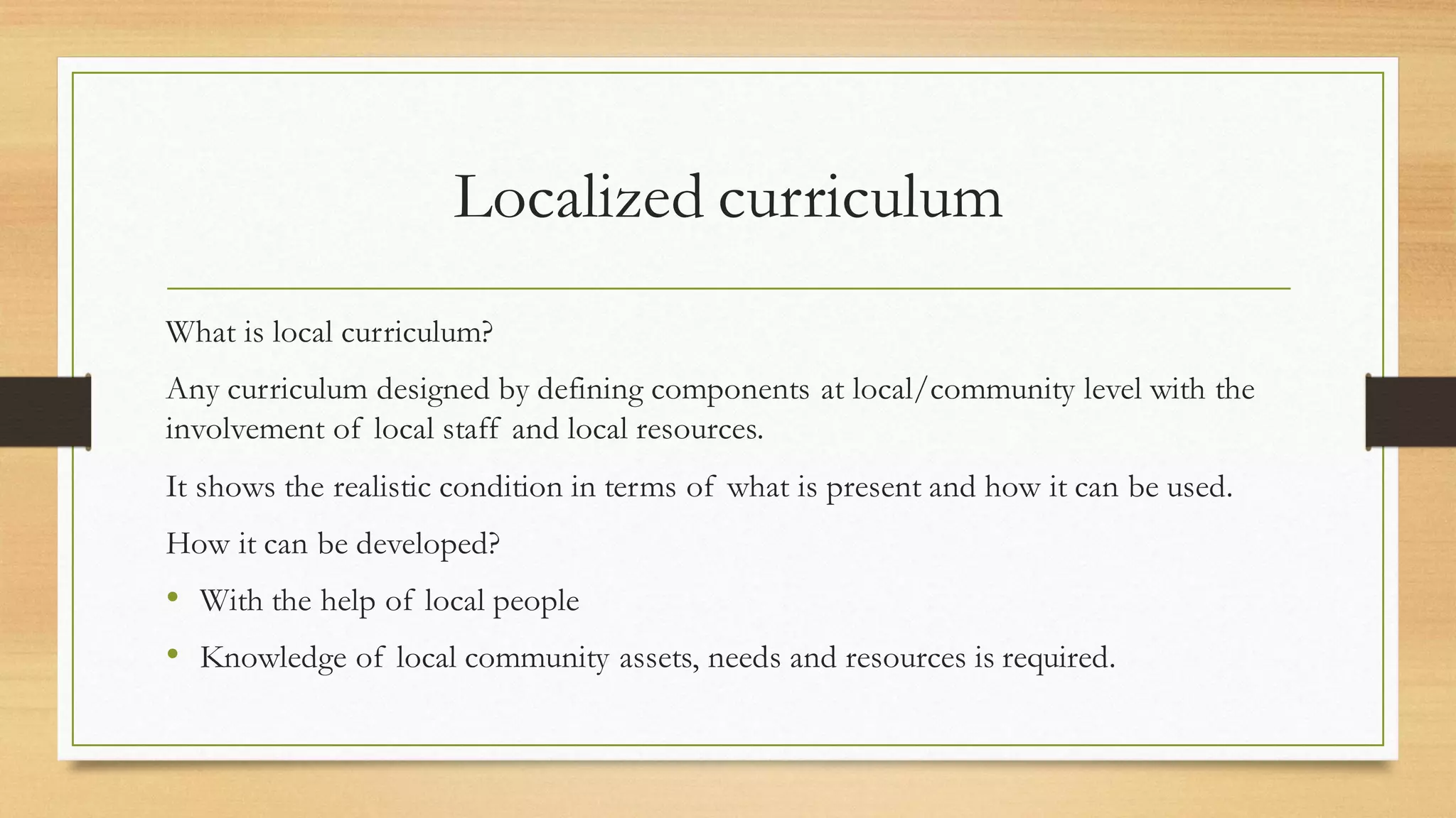 Teacher as curriculum developer | PDF