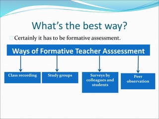 Teacher Assessment: A Formative Path to Teacher Development | PPT