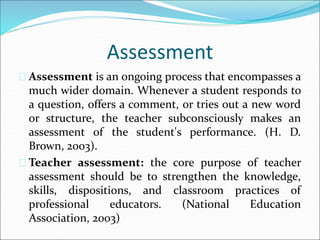 Teacher Assessment: A Formative Path to Teacher Development | PPT
