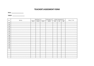 Teacher assessment form | PPT