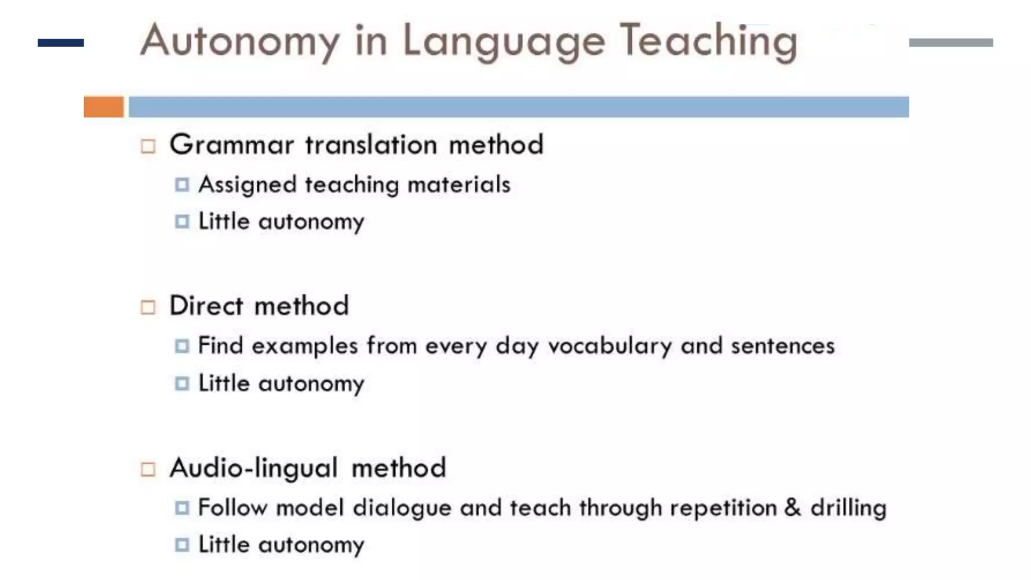 Teacher autonomy : a tool to create learner autonomy | PPTX