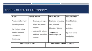 Teacher autonomy : a tool to create learner autonomy | PPTX