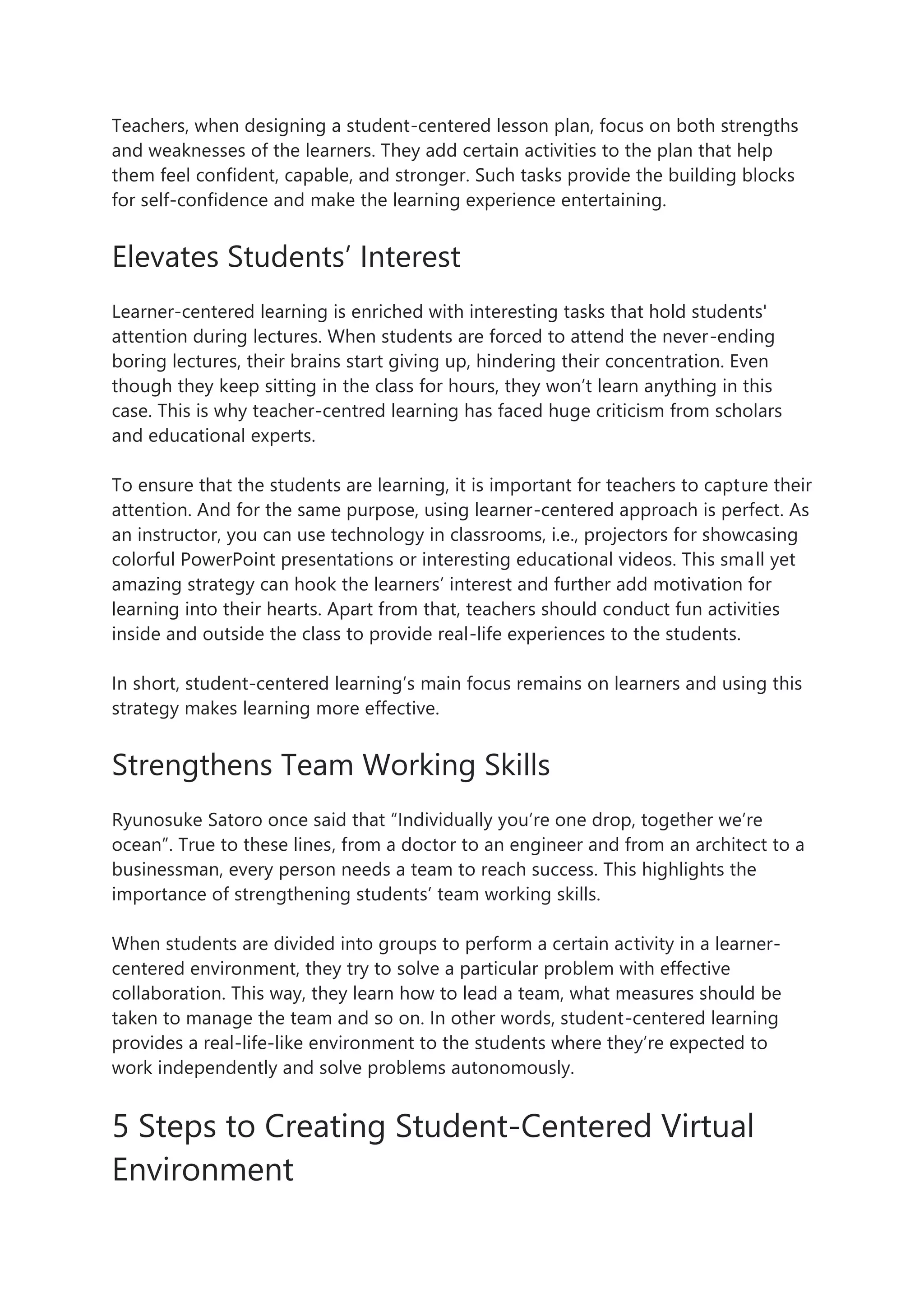 Teacher Centered VS Student Centered Learning Which one is Better.pdf ...