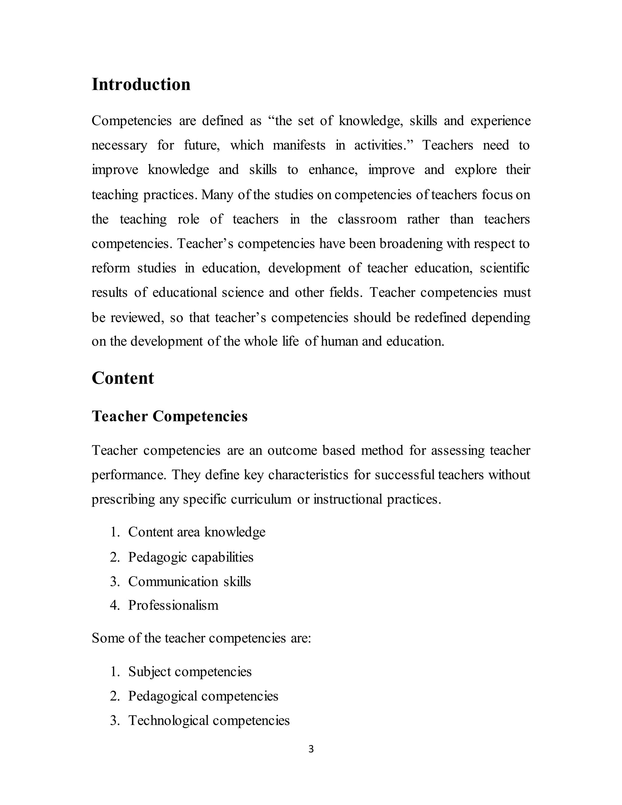 Teacher competencies, assignment | DOCX