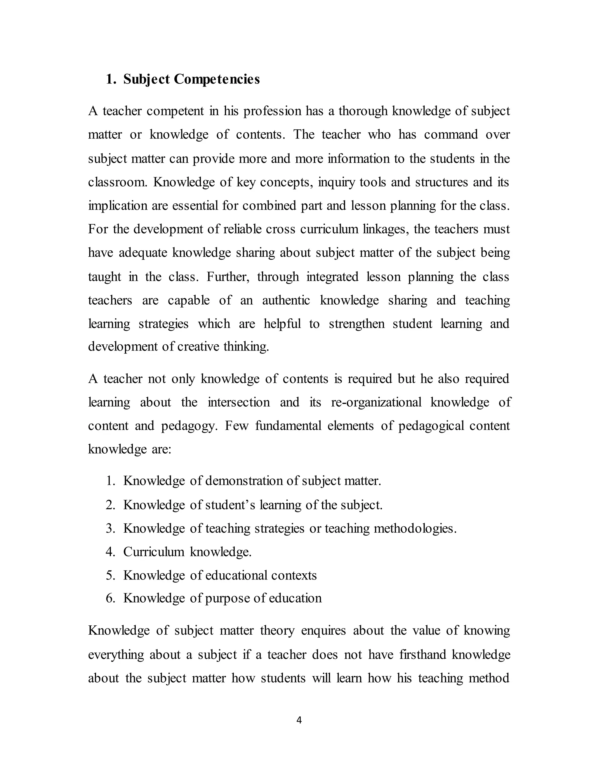 Teacher competencies, assignment | DOCX