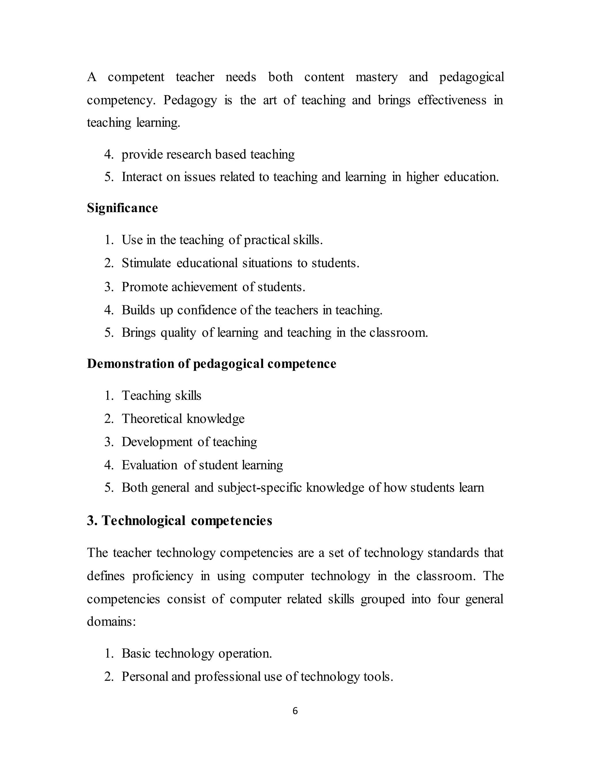 Teacher competencies, assignment | DOCX