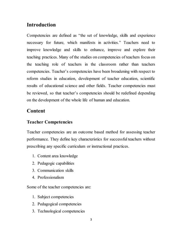 Teacher competencies, assignment | DOCX