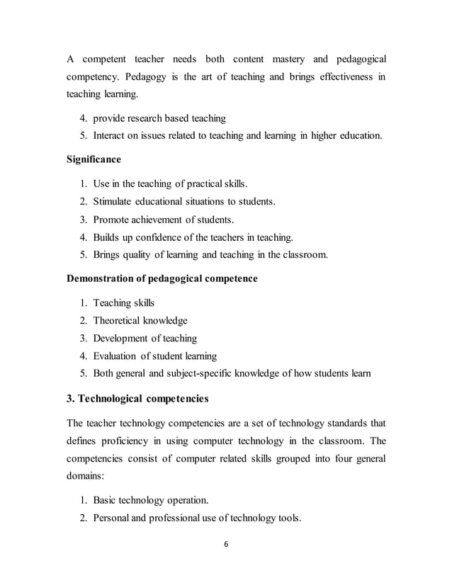 Teacher competencies, assignment | DOCX
