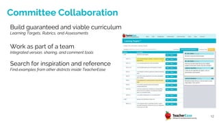TeacherEase Standards-based learning features | PPT