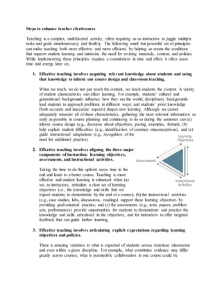 M.Ed Teacher Education's Topic-Steps to enhance Teacher effectiveness ...