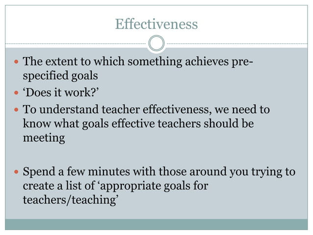 Teacher efficiency, effectiveness and efficacy | PPTX | Education