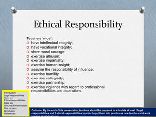 Teacher ethics and responsibilities | PPTX