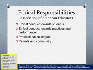 Teacher ethics and responsibilities | PPTX