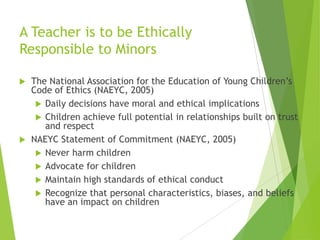 Teacher ethics and responsibilities draft | PPTX | Professional School ...