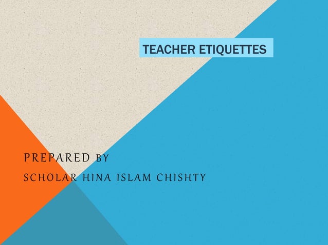Teacher etiquette | PPTX