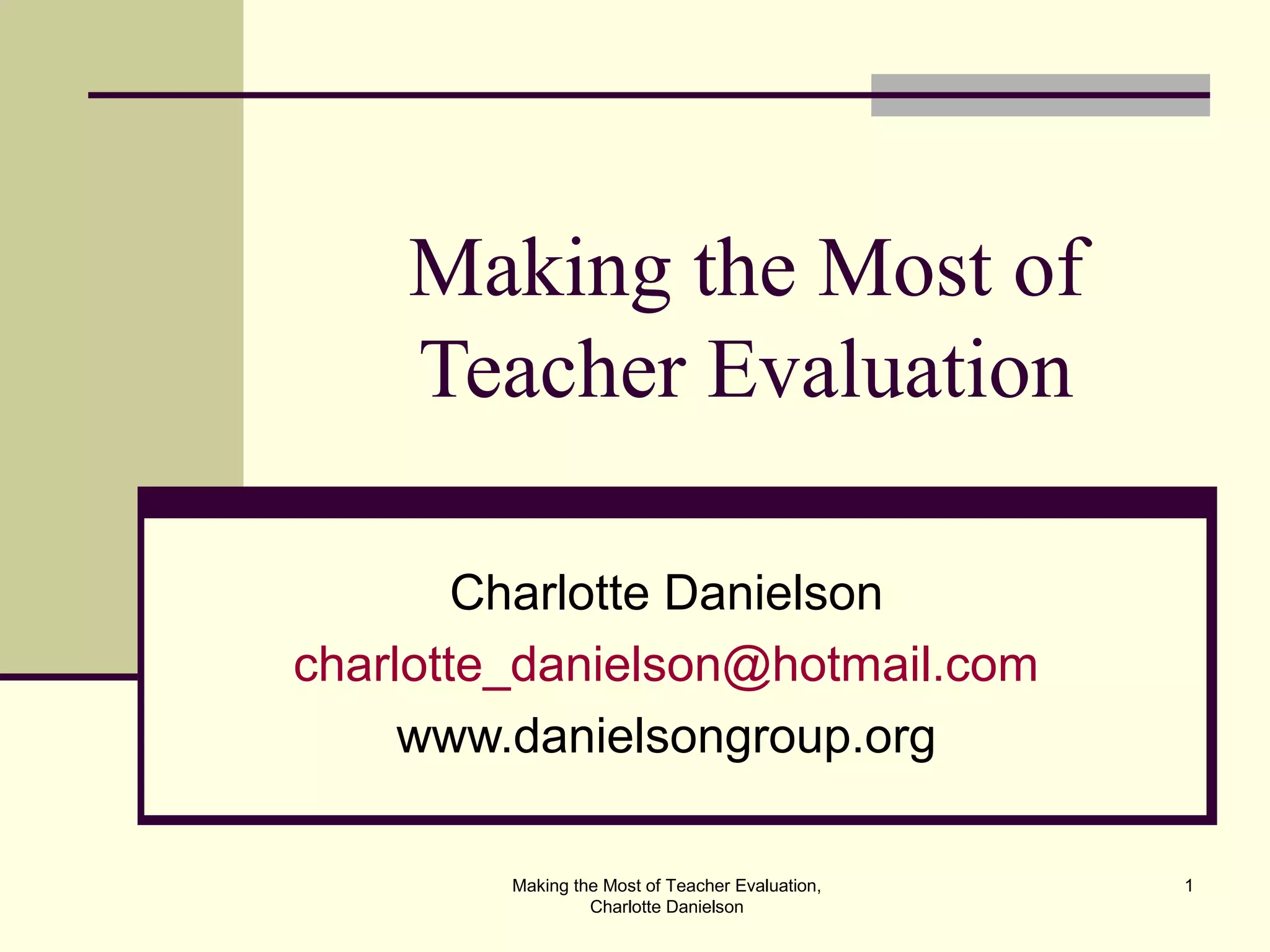 Teacher evaluation short introduction | PPT | Professional School ...
