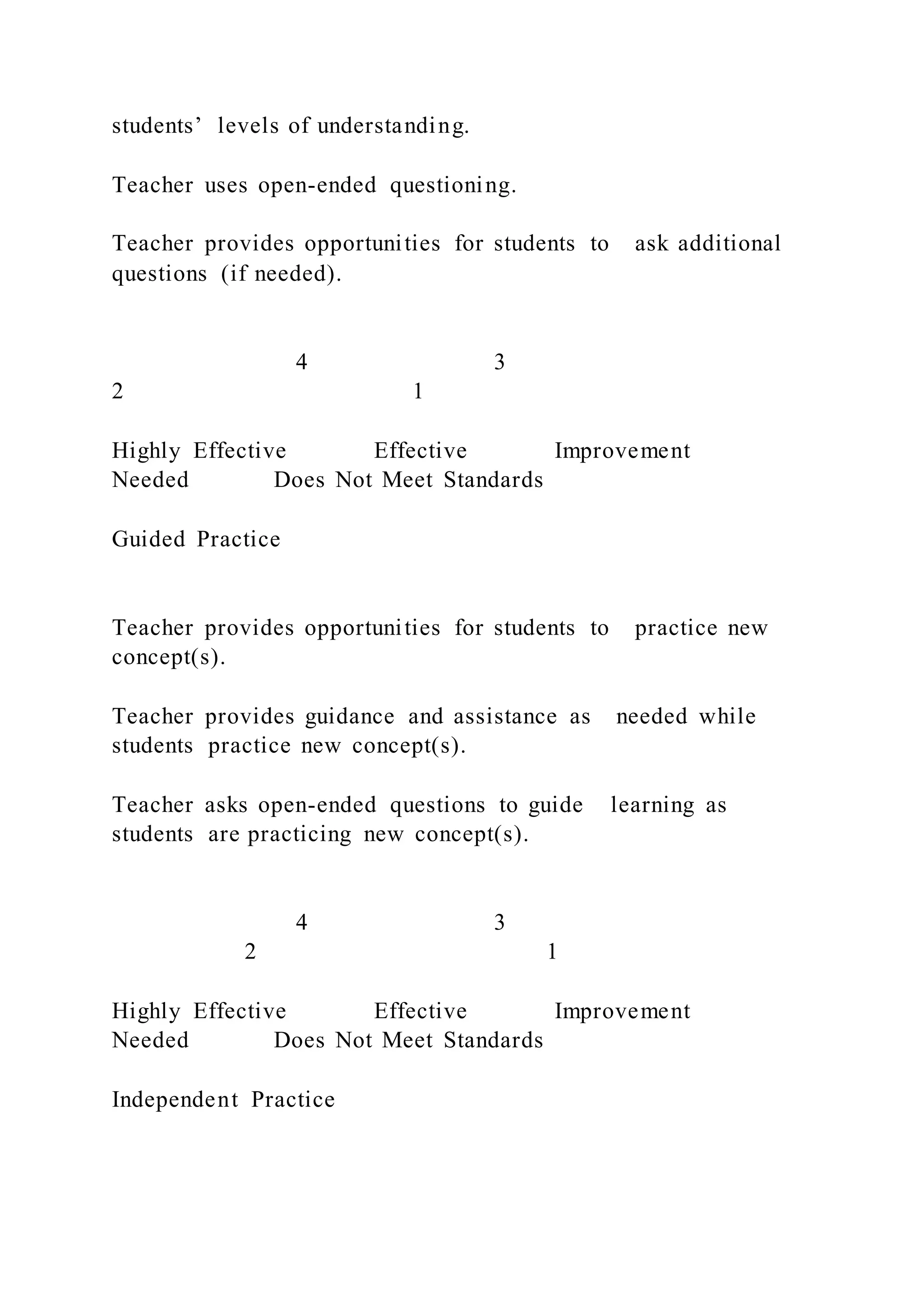 Teacher Evaluation Develop a teacher evaluation checklist | DOCX