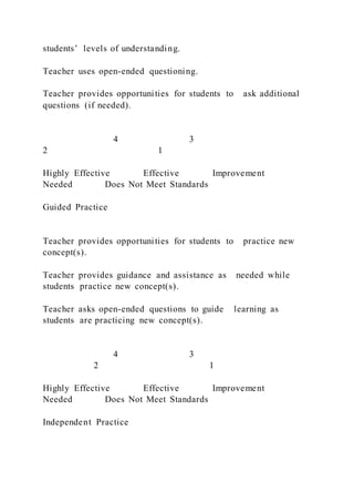 Teacher Evaluation Develop a teacher evaluation checklist | DOCX ...