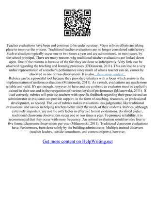 Teacher Evaluation Essay | PDF