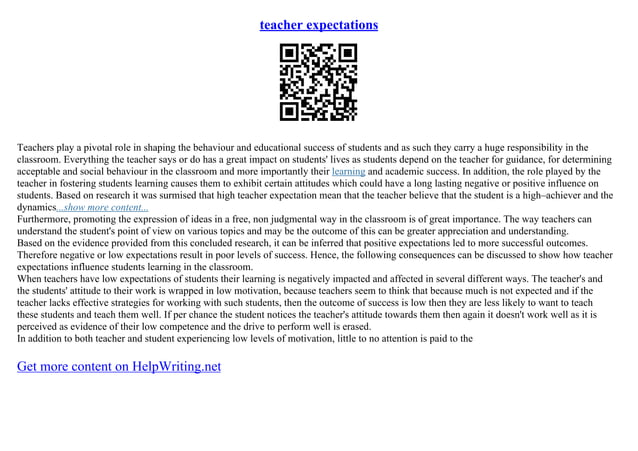 Teacher Expectations | PPT