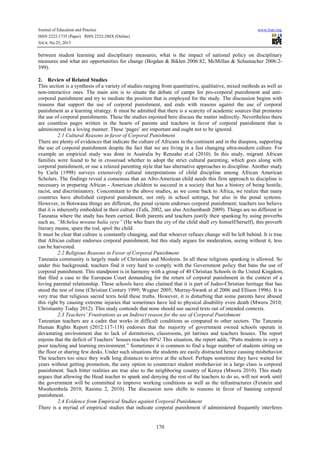 Teacher experiences of disciplinary measures in tanzania adventist ...