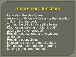 Teacher's function, operation and activities in teaching | PPTX