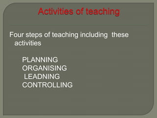 Teacher's function, operation and activities in teaching | PPTX
