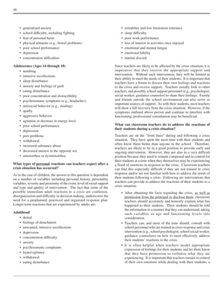 Teacher guidelines for crisis response | PDF