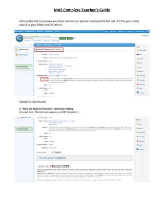 Teacher guide mas_complete | PDF