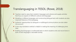 Teacher identity through translanguaging | PPTX