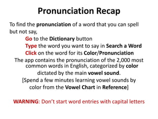 Teacher Judy's Sound Dictionary app | PPTX