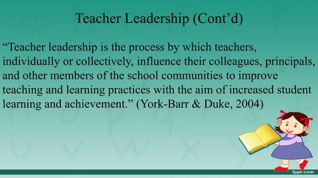 Teacher leadership ppt | PPTX | Professional School | Postgraduate ...