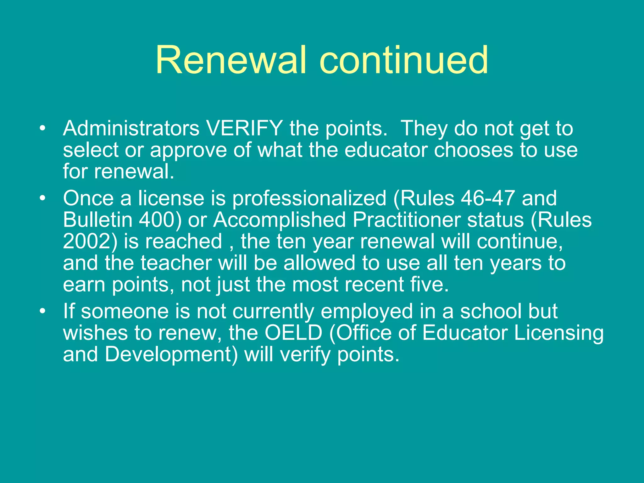 Teacher licensing | PPT
