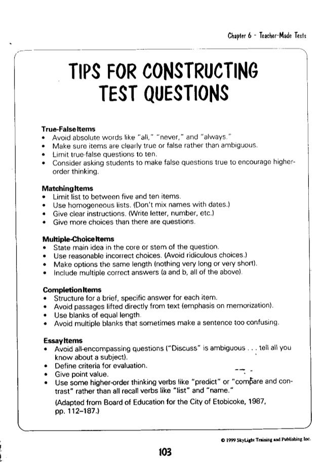 Teacher Made Tests Teacher Made Tests