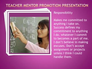 Teacher mentor promotion presentation | PPT