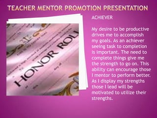Teacher mentor promotion presentation | PPT
