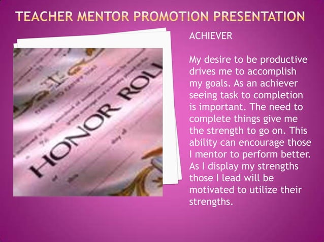 Teacher mentor promotion presentation | PPT